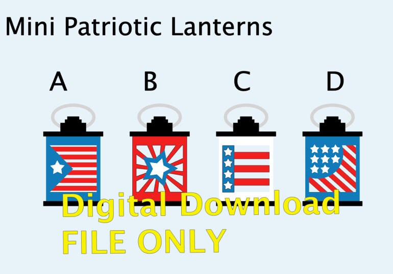 FILEOnly 4 Combo Mini Patriotic Lantern Designs 4th of | Etsy
