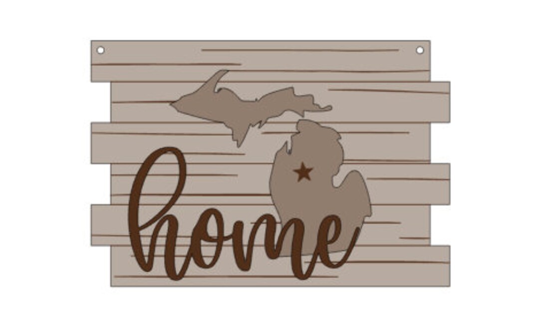 Fileonly | Michigan Home Sign | DIGITAL SVG | Glowforge | Laser - Etsy