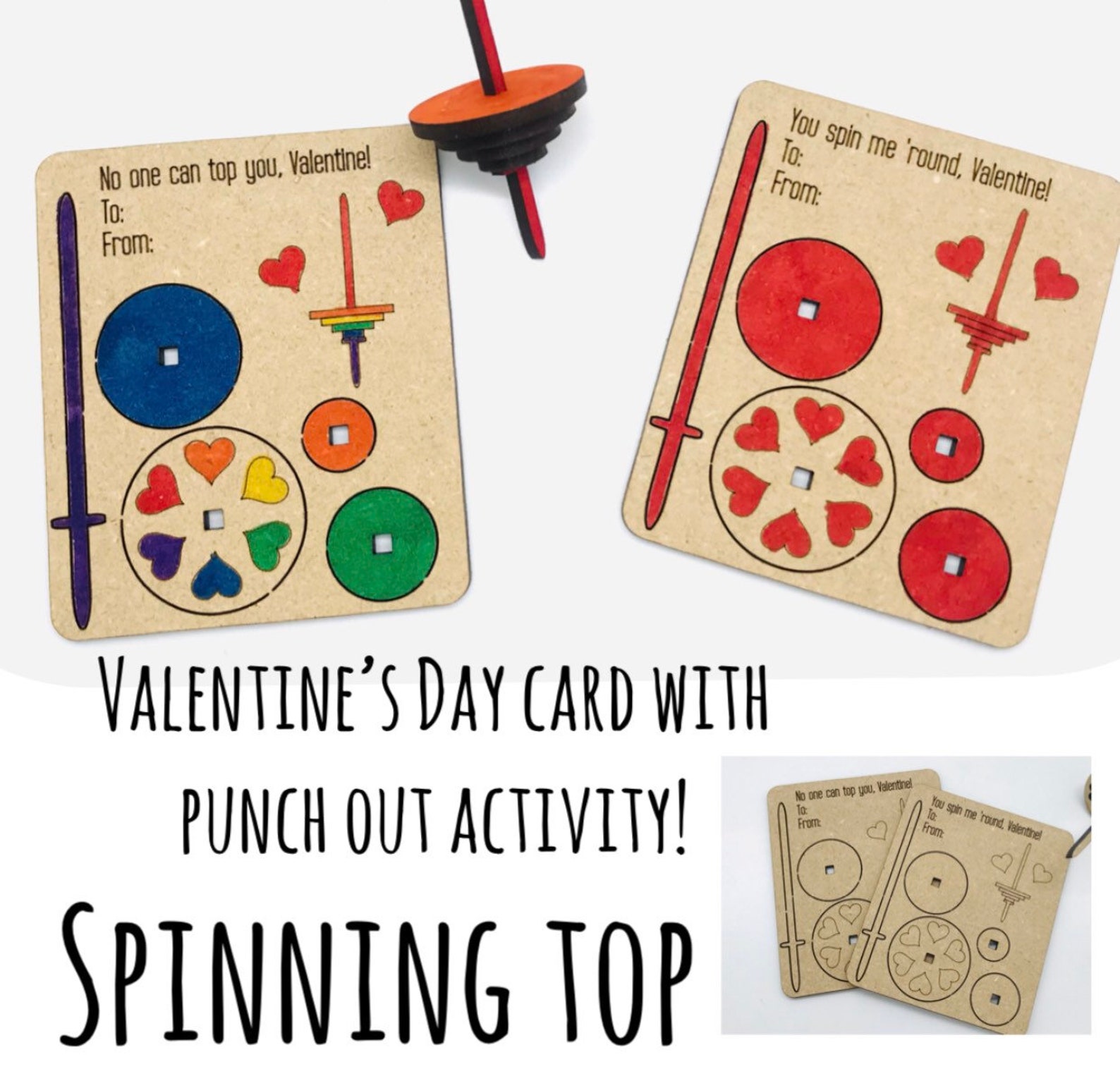 Fileonly | Valentine's Day Card | School | Spinning Top | 3mm Only ...