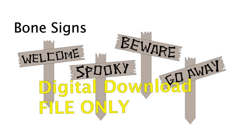 FILEOnly 8 Spooky Bones Halloween Sign Bundle DIGITAL SVG | Etsy