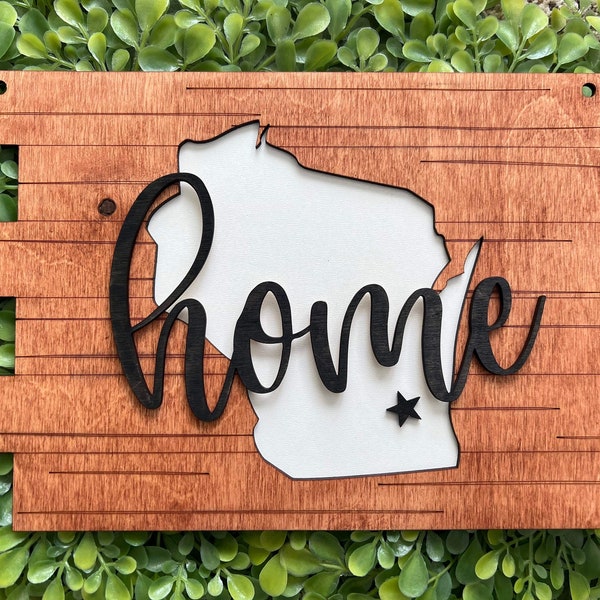 Wisconsin Home Sign - Etsy