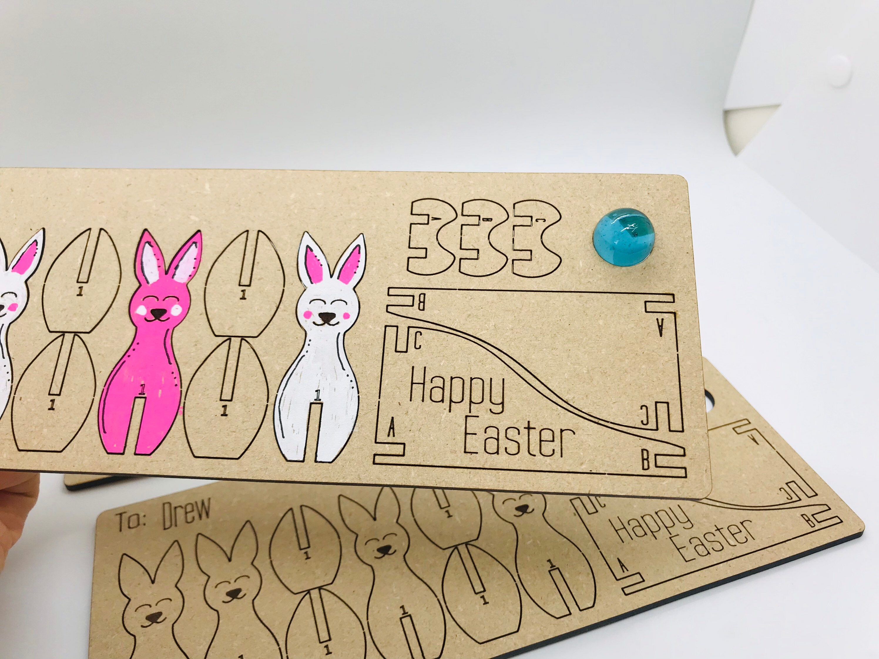Fileonly | Easter Chick & Bunny | Punch Out Card Bowling | DIGITAL SVG ...