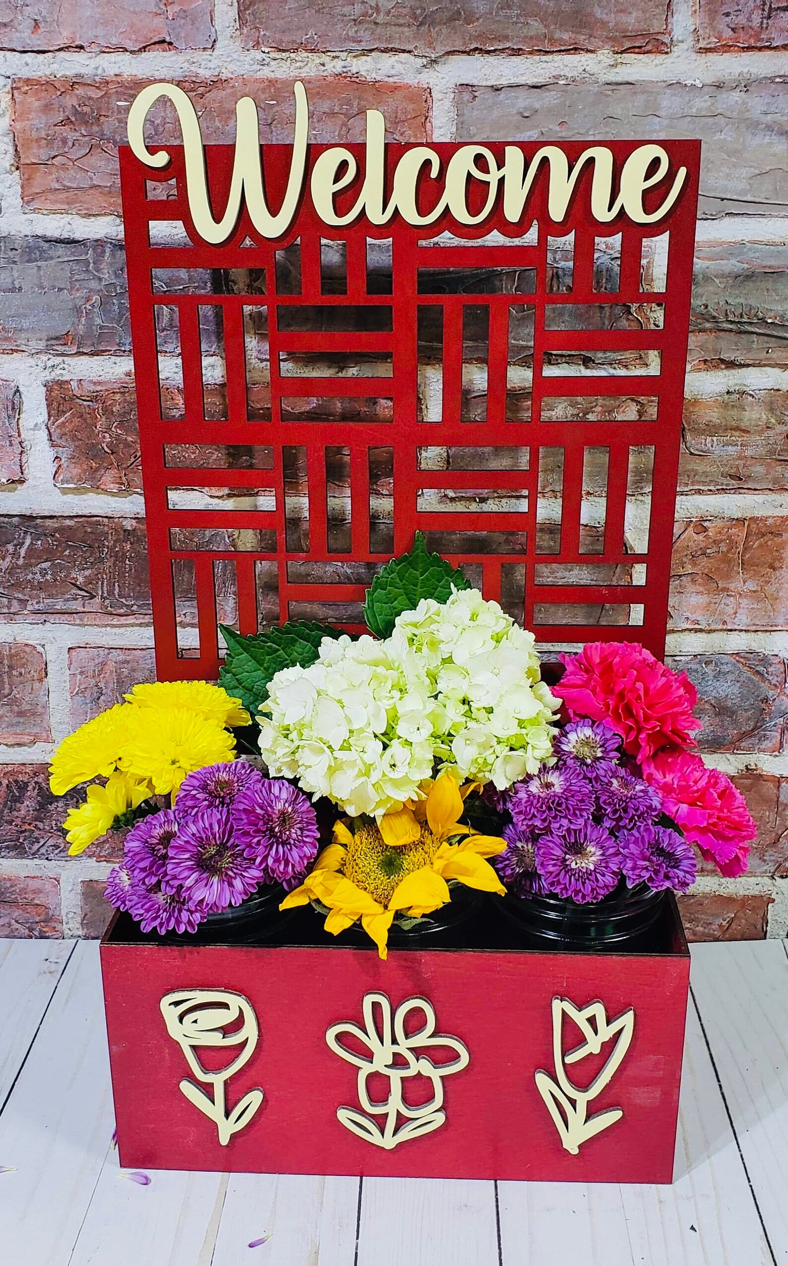 FileONLY 3 Designs Flower Welcome Flower Boxes DIGITAL | Etsy