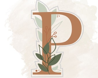 Floral Letter P Svg - Etsy