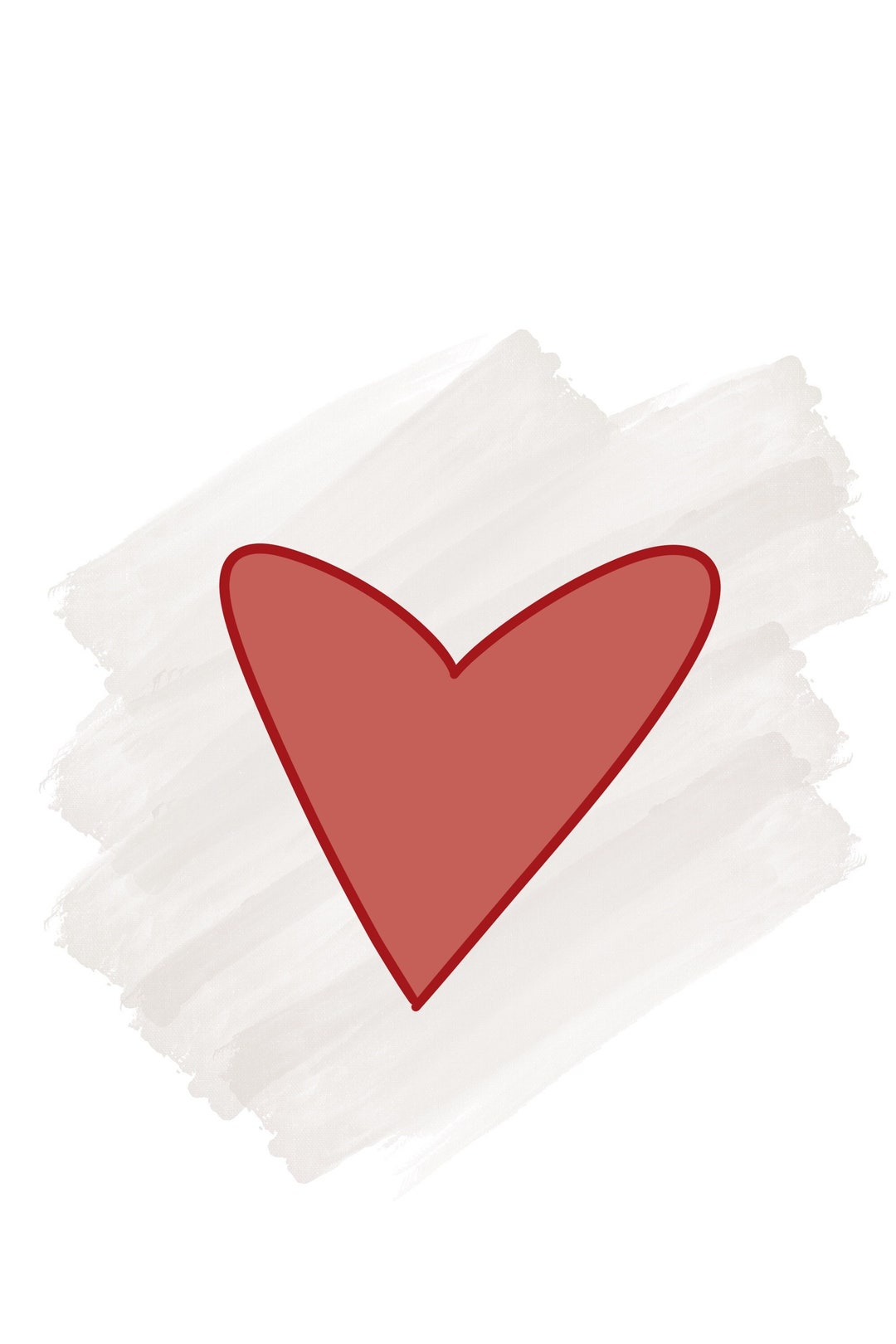 Wide Freehand Heart - Etsy