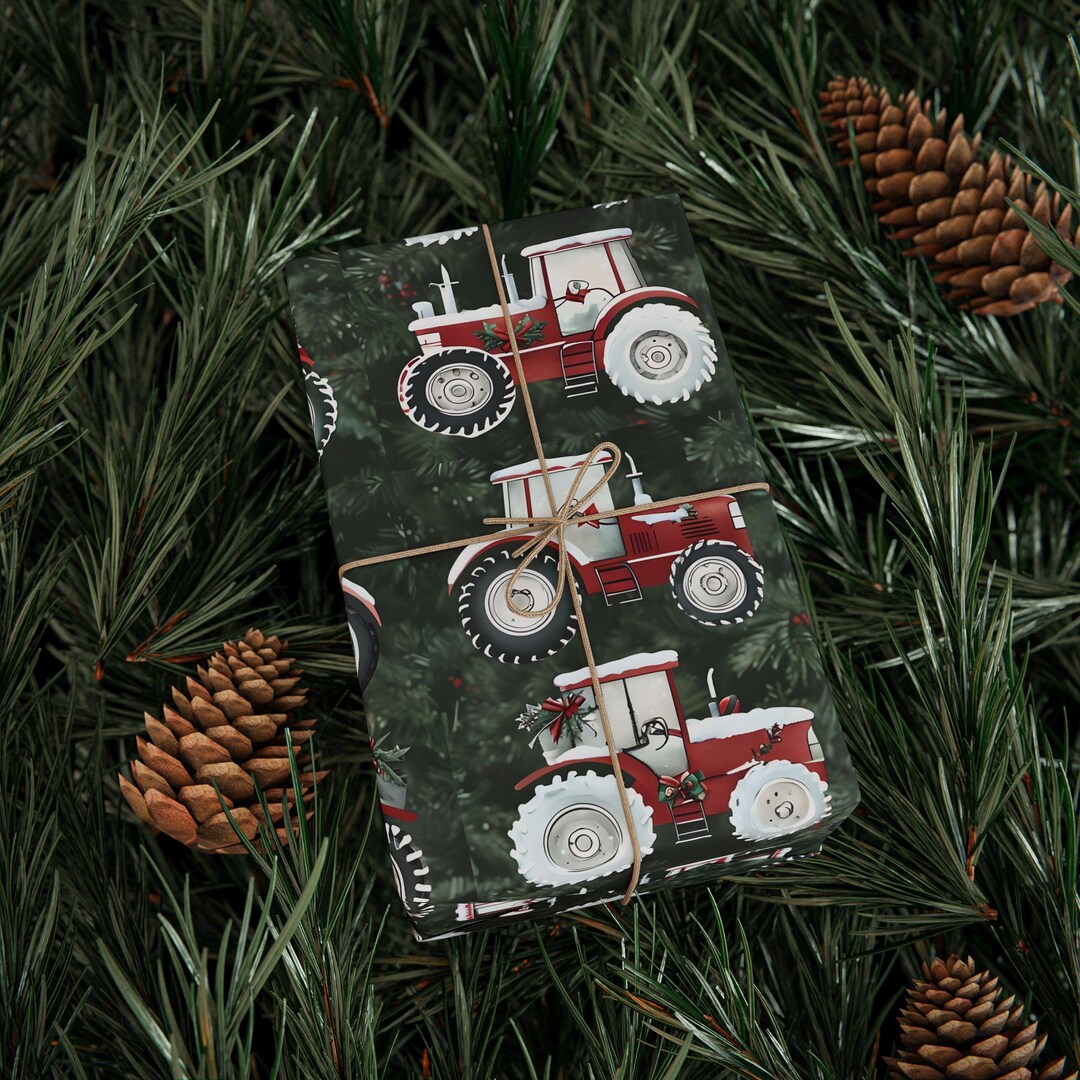 Tractor-themed Wrapping Paper for Farm Lovers Festive Gift Wrap Perfect ...