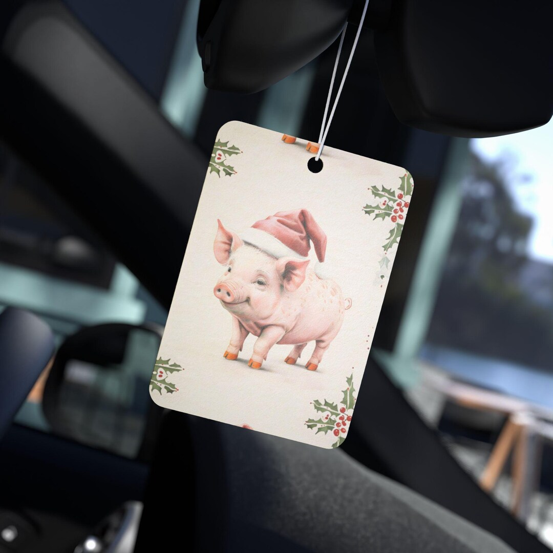 Christmas Pig Air Freshener, Cute Holiday Car Scent, Santa Pig Decor ...