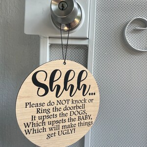 Don't Wake the Baby Front Door Sign Shhh Dogs - Etsy