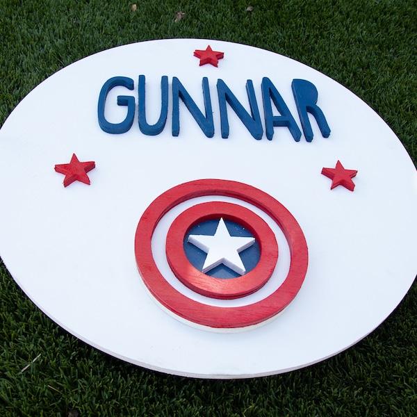 Captain America Name Sign - Etsy