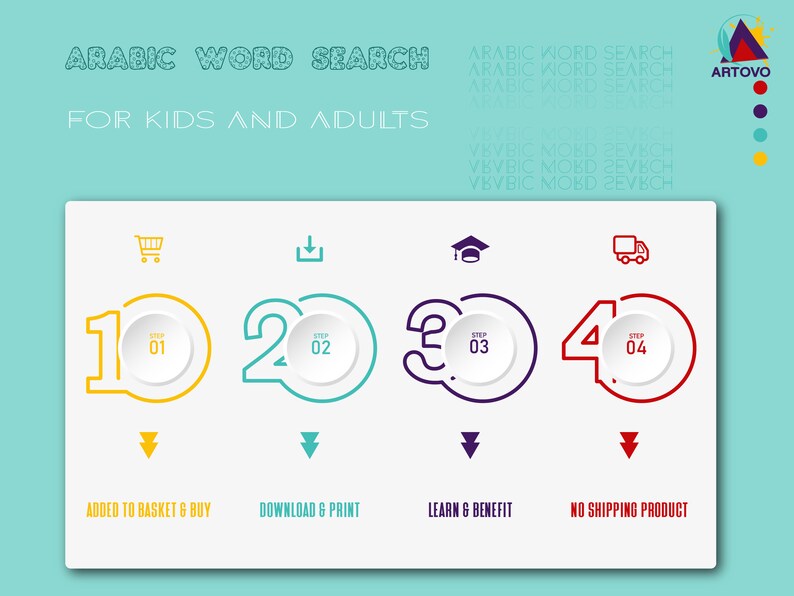 PRINTABLE ARABIC Word Search Book Large Print, 1000 Common Arabic Words ...