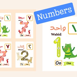 ARABIC Letters & Numbers Printable CARDS | Alphabet Fun Flashcards for ...