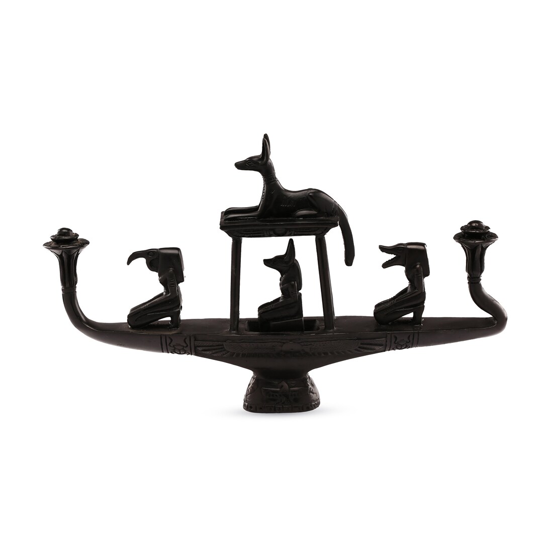 Amazing Funeral Boat for Anubis, Thoth and Sobek Black Made in Egypt ...