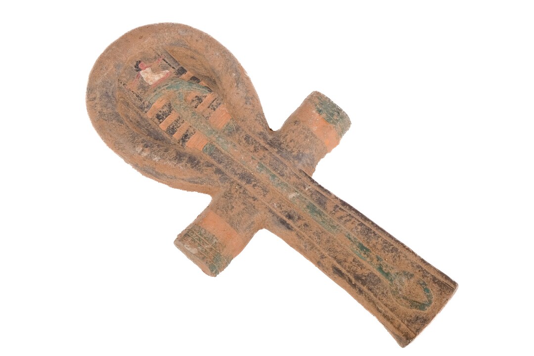 Egyptian Ankh Key of Life of God Ptah With Ptah Stick Altar Statue ...