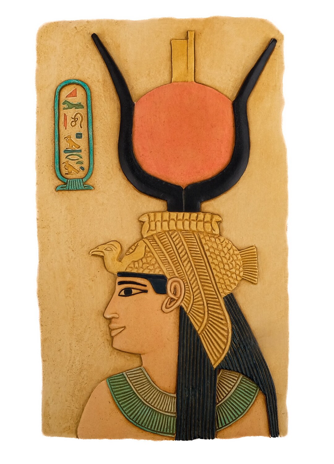 Unique Ancient Egyptian Wall Relief of Goddess Isis With Amazing ...
