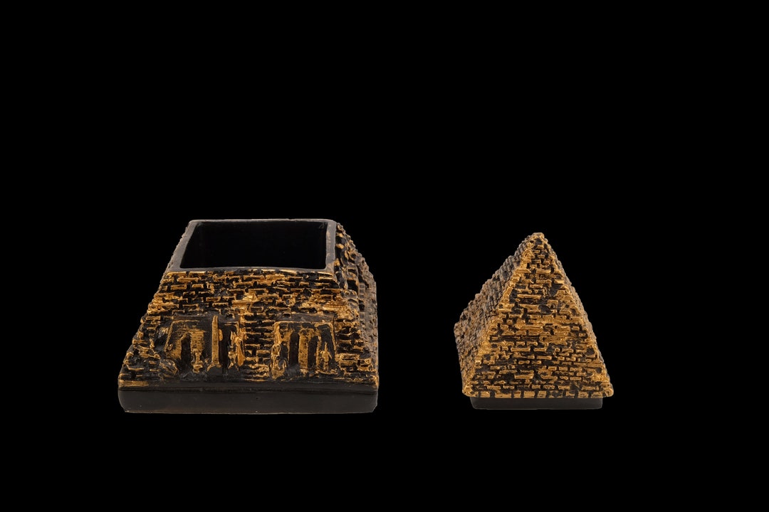 Vintage Pyramid Trinket Box Bronze Finish Ancient Egyptian Pyramid ...