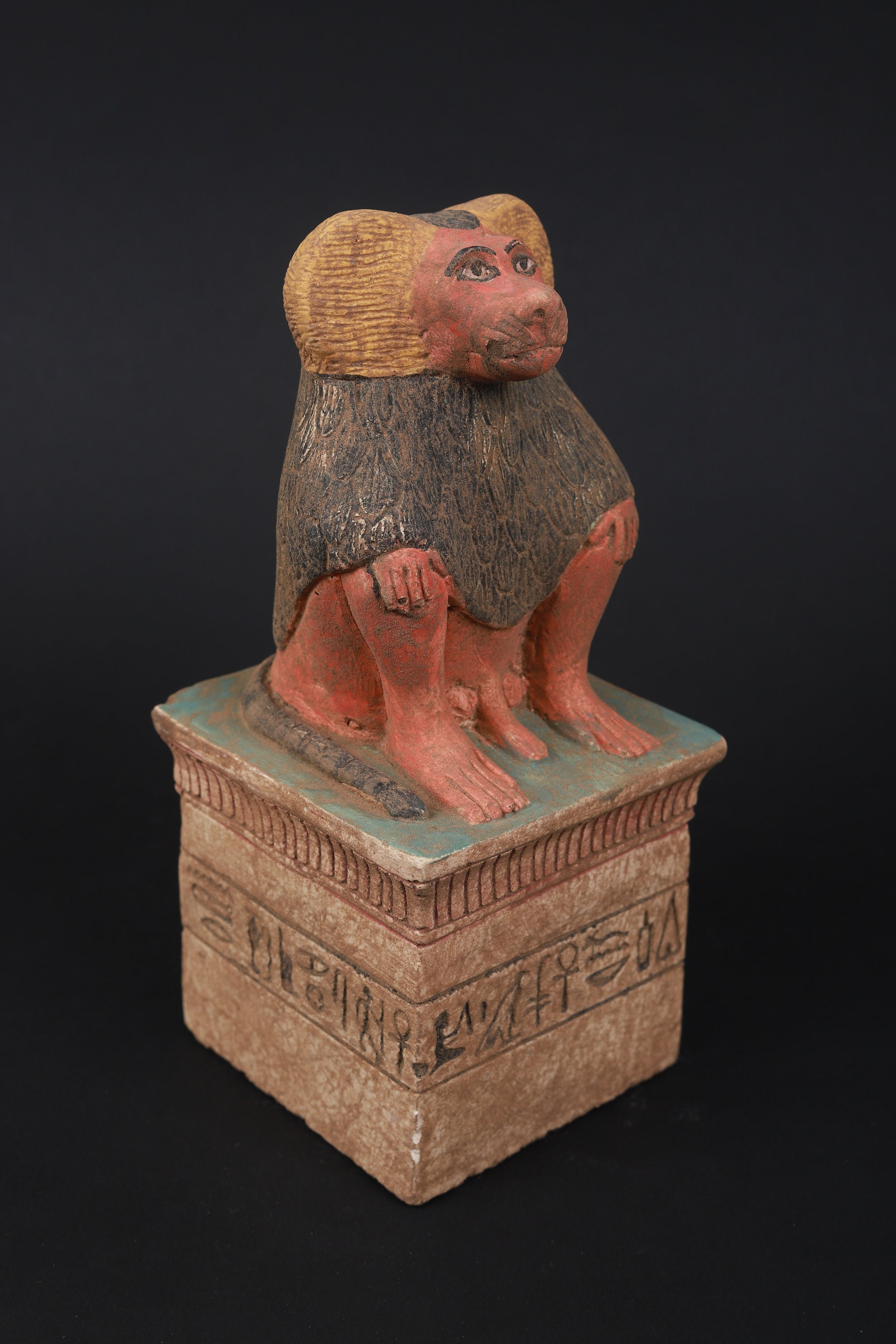 Statue of Thoth as a seated Baboon wearing featherd Thoth was | Etsy