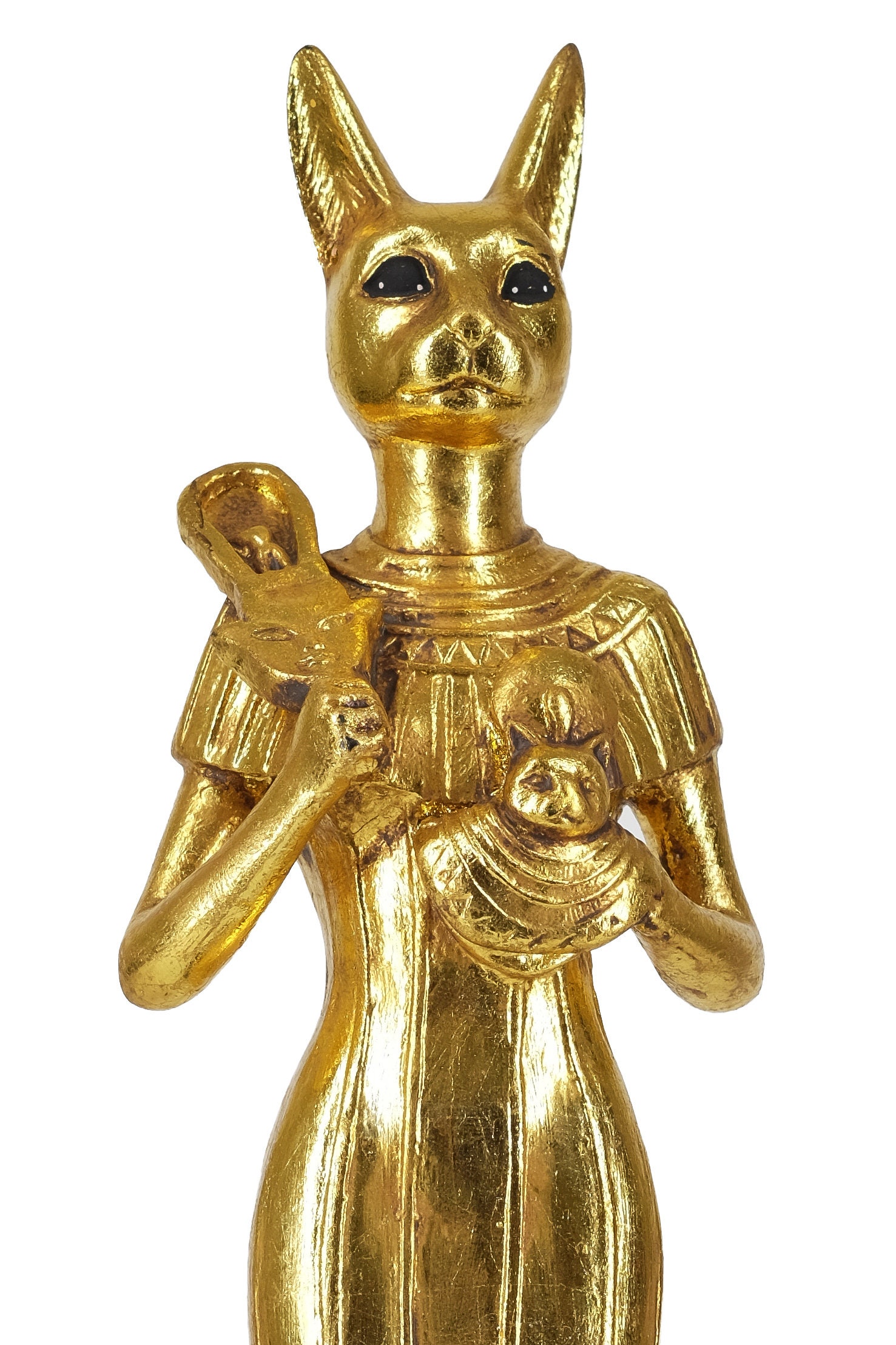 Statue of Egyptian Goddess cat Bastet standing joy love music | Etsy