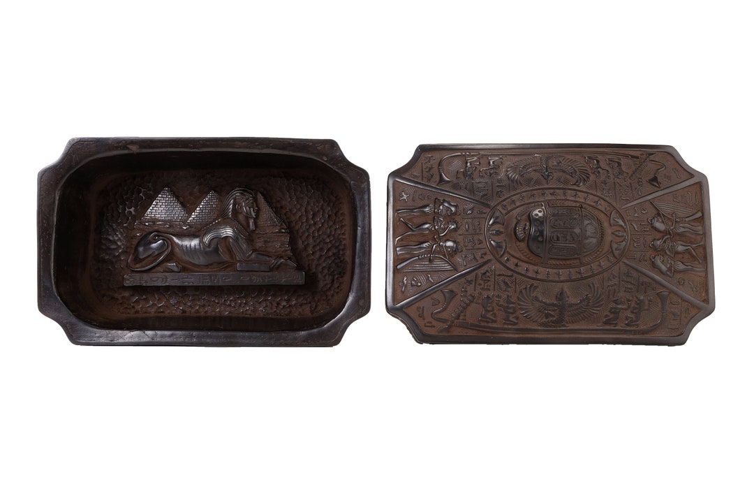 Unique Ancient Egyptian Art Box Heavy Decorative Include Sphinx ...