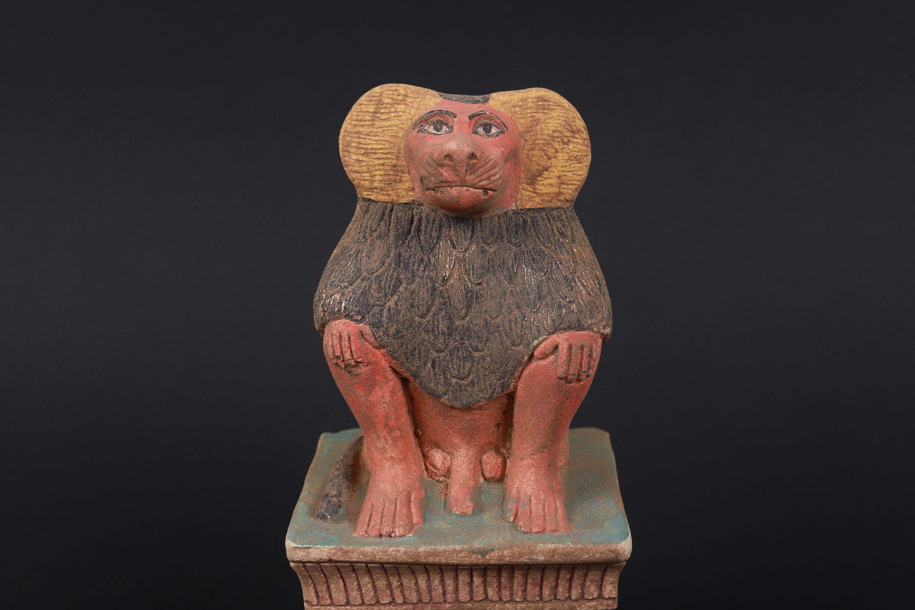 Statue of Thoth as a seated Baboon wearing featherd Thoth was | Etsy