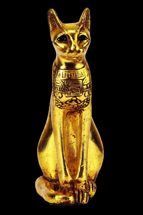 Gold Egyptian Cat Statue