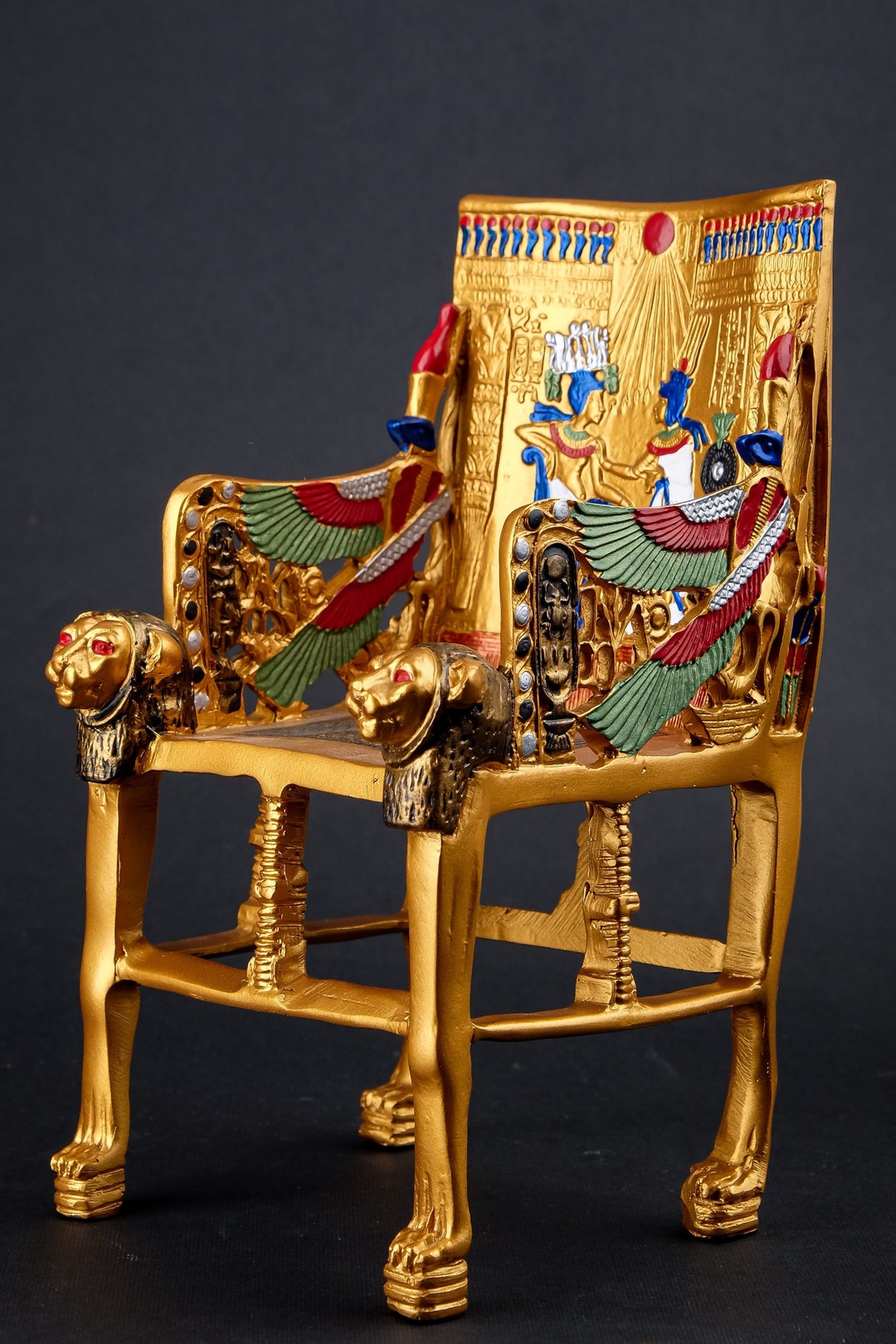 Buy Gorgeous King Tutankhamun Throne Made From Poly Stone Hand Painted ...