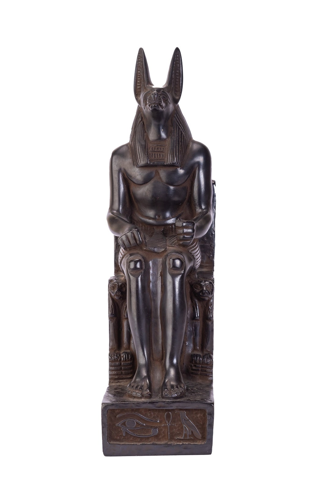 Statue of Egyptian God Anubis Seated on the Throne Heavy Black - Etsy