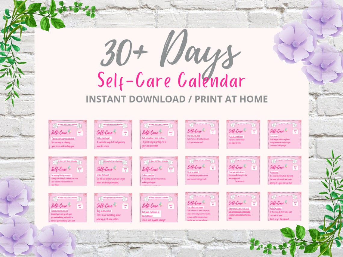 Self Care Calendar / 30 Days / Digital Download - Etsy UK