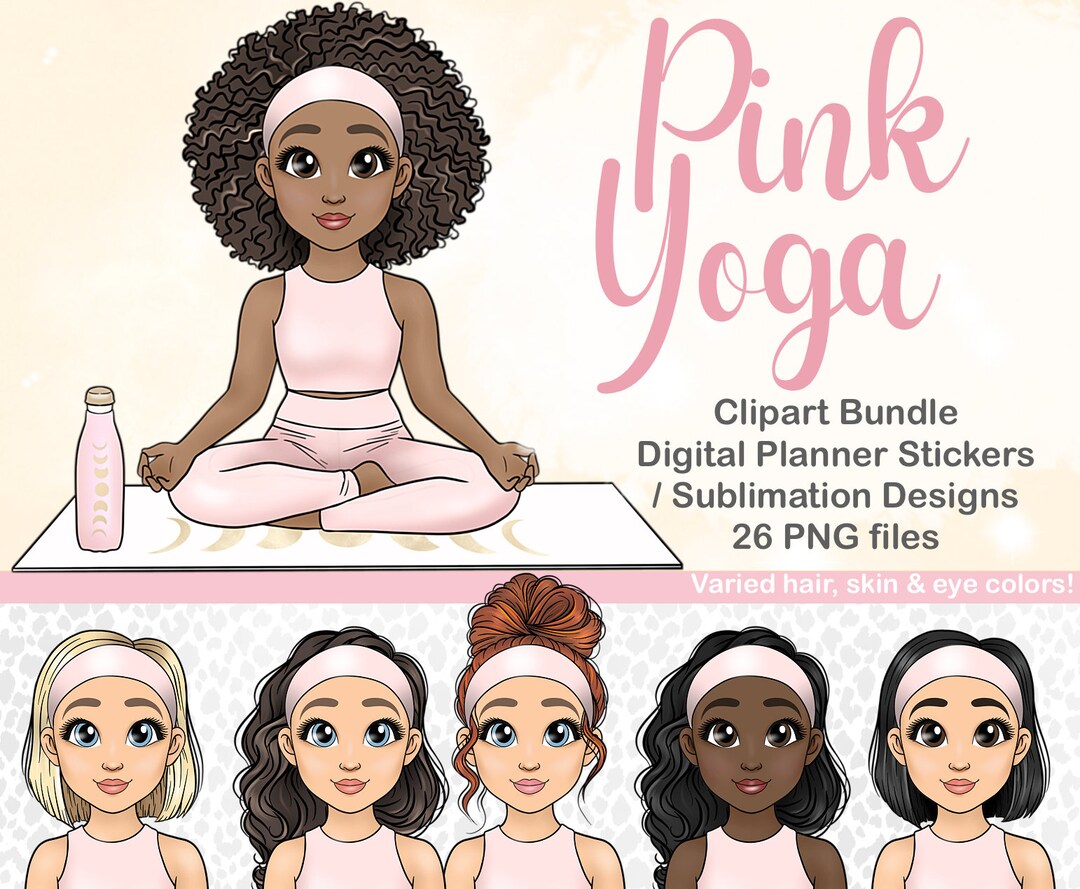 Yoga Girl Clipart, Meditation Art PNG, Namaste Digital Sticker, Body ...