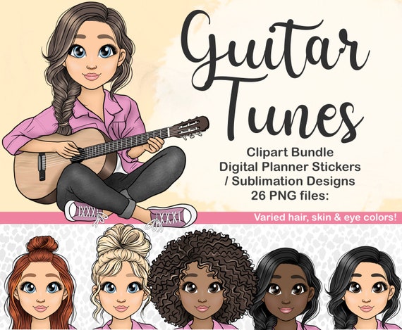 Girl Playing Guitar Clipart Png