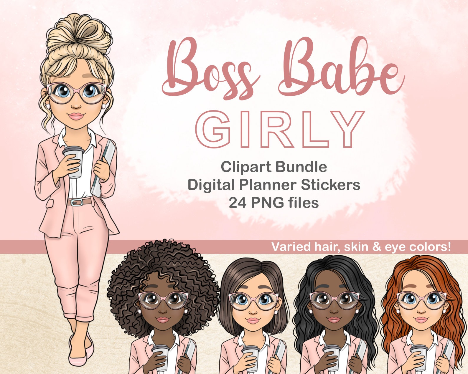 Ultimate Boss Babe SVG Pink Businesswoman Clipart Cute - Etsy