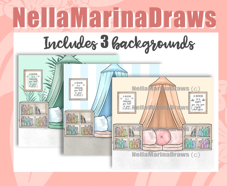 Bookworm Clipart Bundle Girl Reading Books Planner Clipart - Etsy