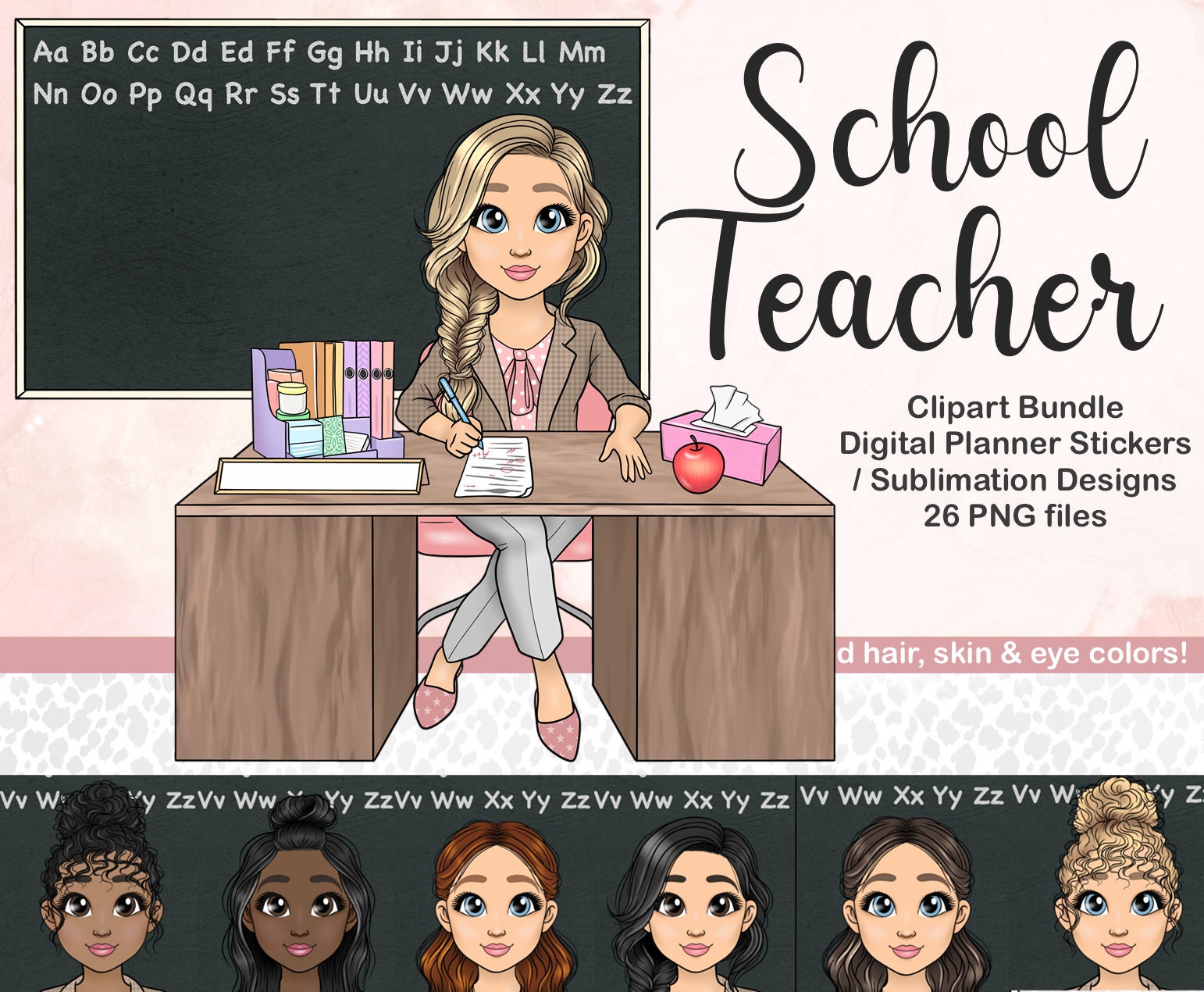 Teacher Clipart Back to School Classroom PNG Elementary - Etsy Canada