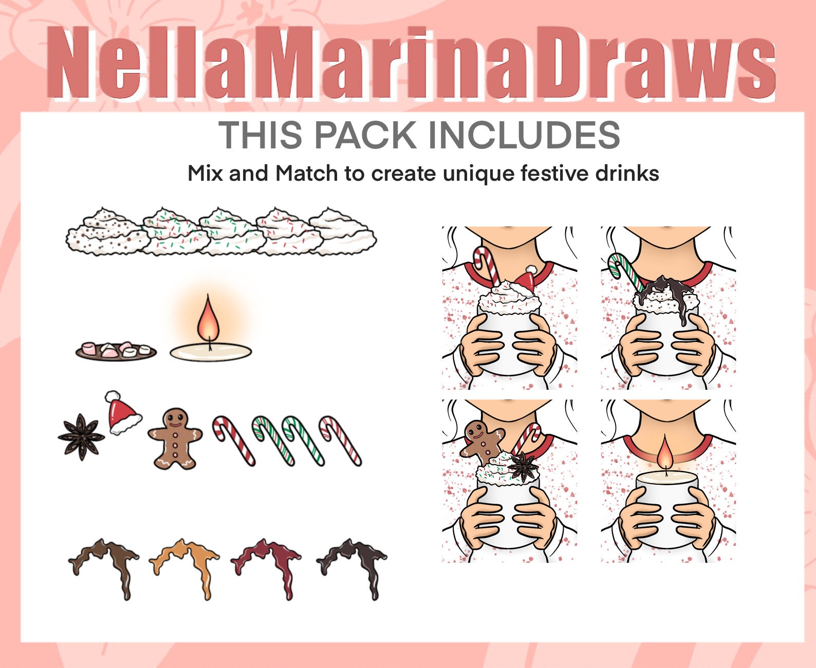 Customisable Christmas Friends Clipart Bundle Personalised - Etsy