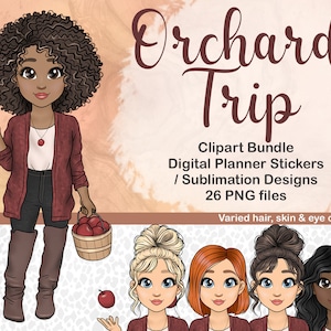 Fall Apples Basket Girl Clipart, Autumn Activities Woman PNG, Fall ...