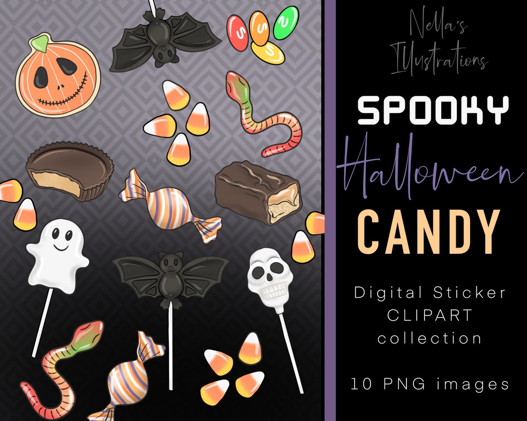 Halloween Candy Clipart / Spooky Clipart / Printable Halloween Clipart ...