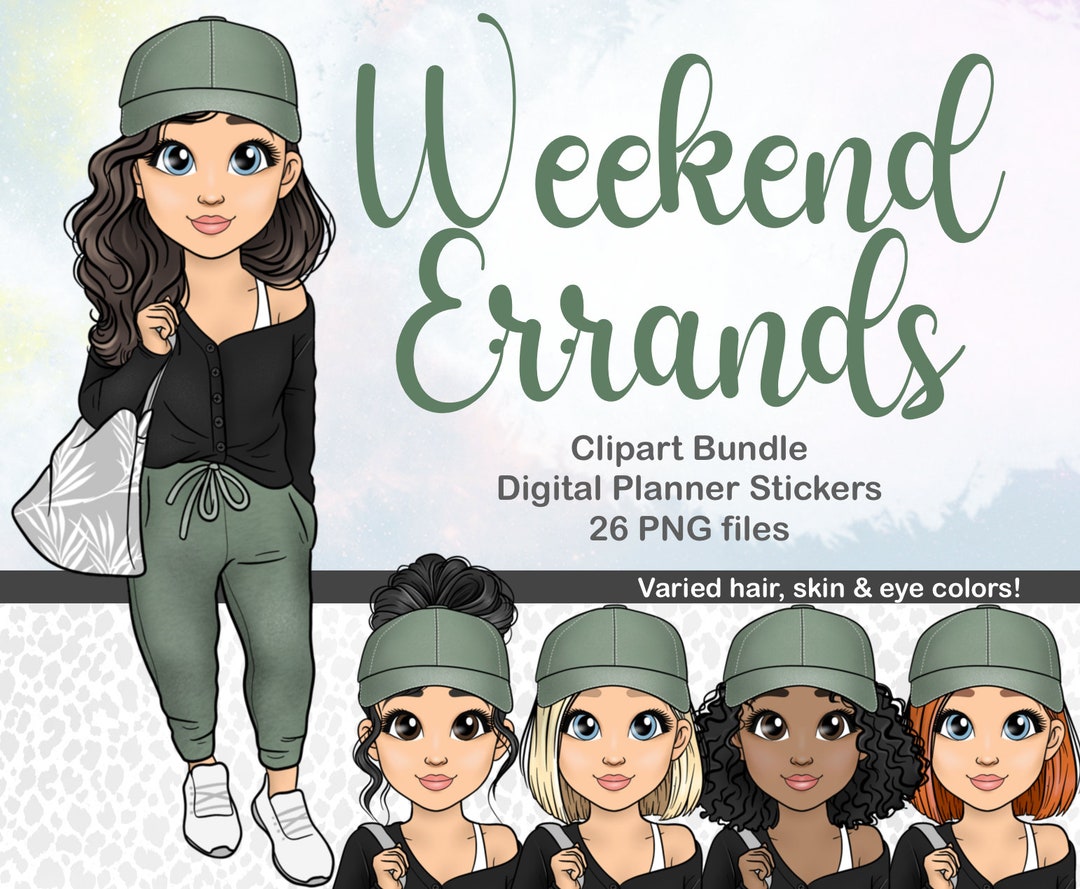 Weekend Errands Girl Clipart / Mom Activity File / Cute Avatar SVG ...