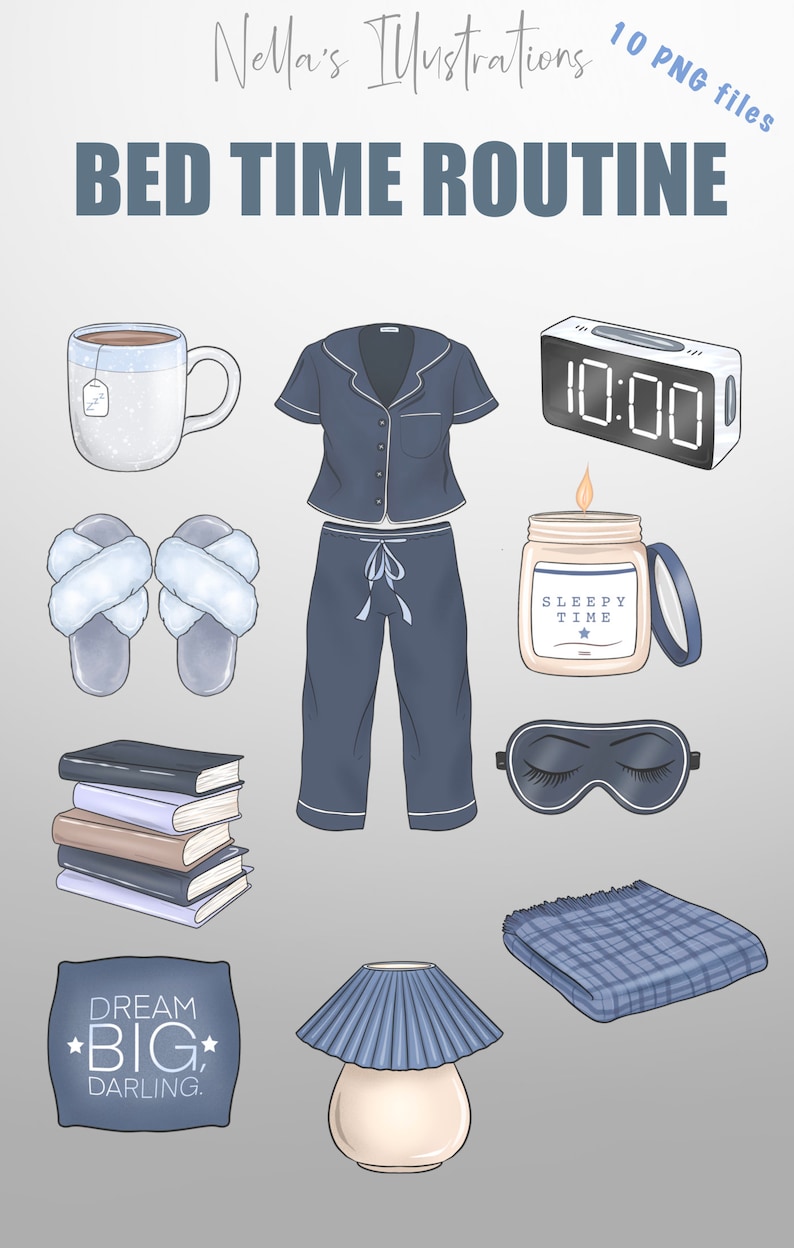Hand Drawn Sleep Clipart Bundle / Pajama Clipart Bundle / - Etsy