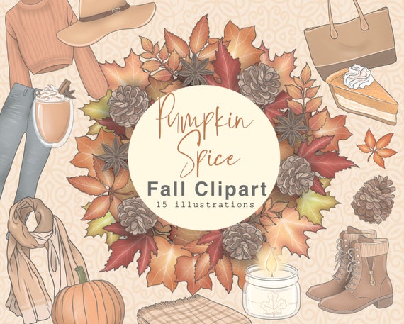 Cozy Autumn Clipart / Fall Digital Sticker PNG digital | Etsy