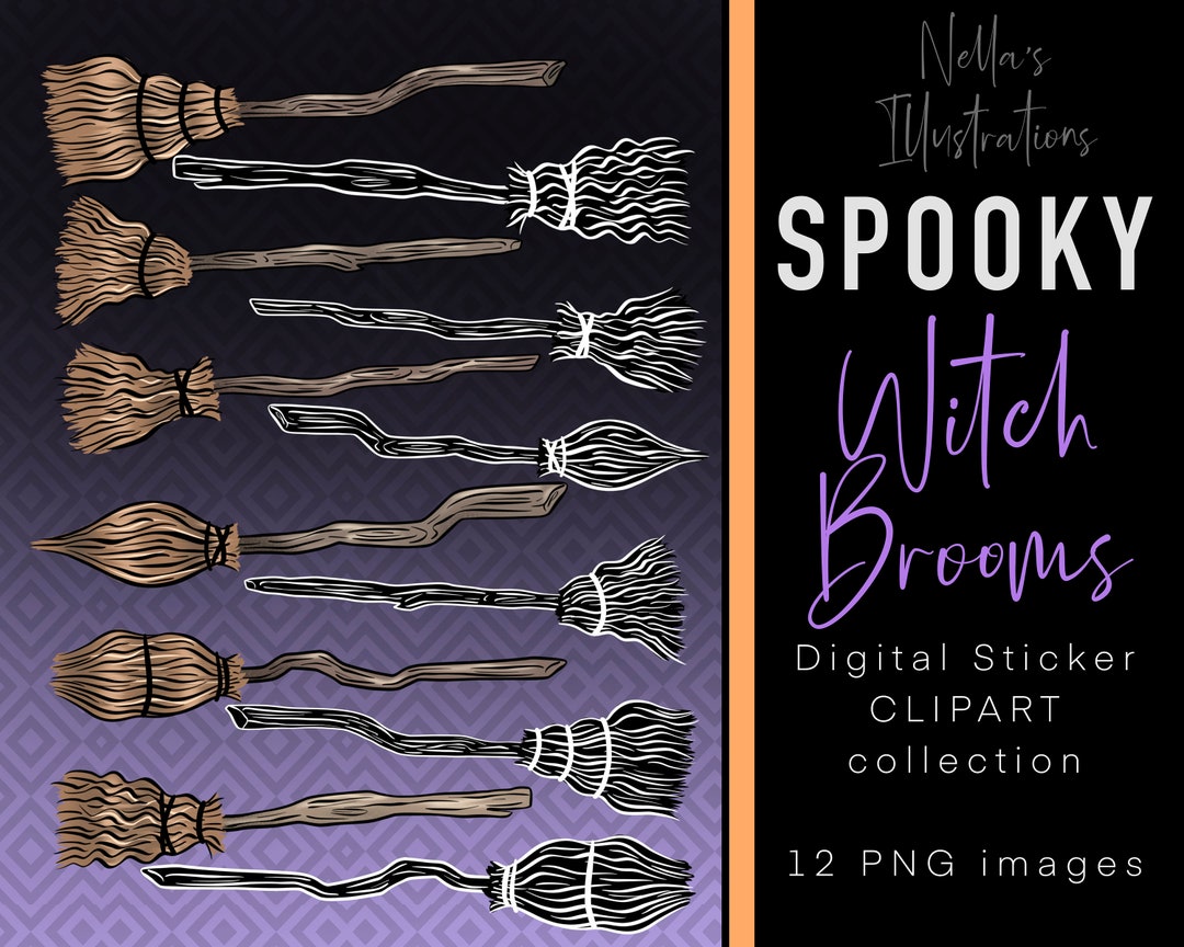 Witches Broomstick Clipart / Witch Broom PNG / Witches Broom Silhouette ...