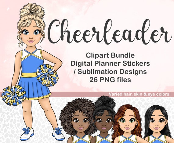 Cheerleader Girl Clipart Kawaii Cheer Team Chibi With Pompoms - Etsy Canada