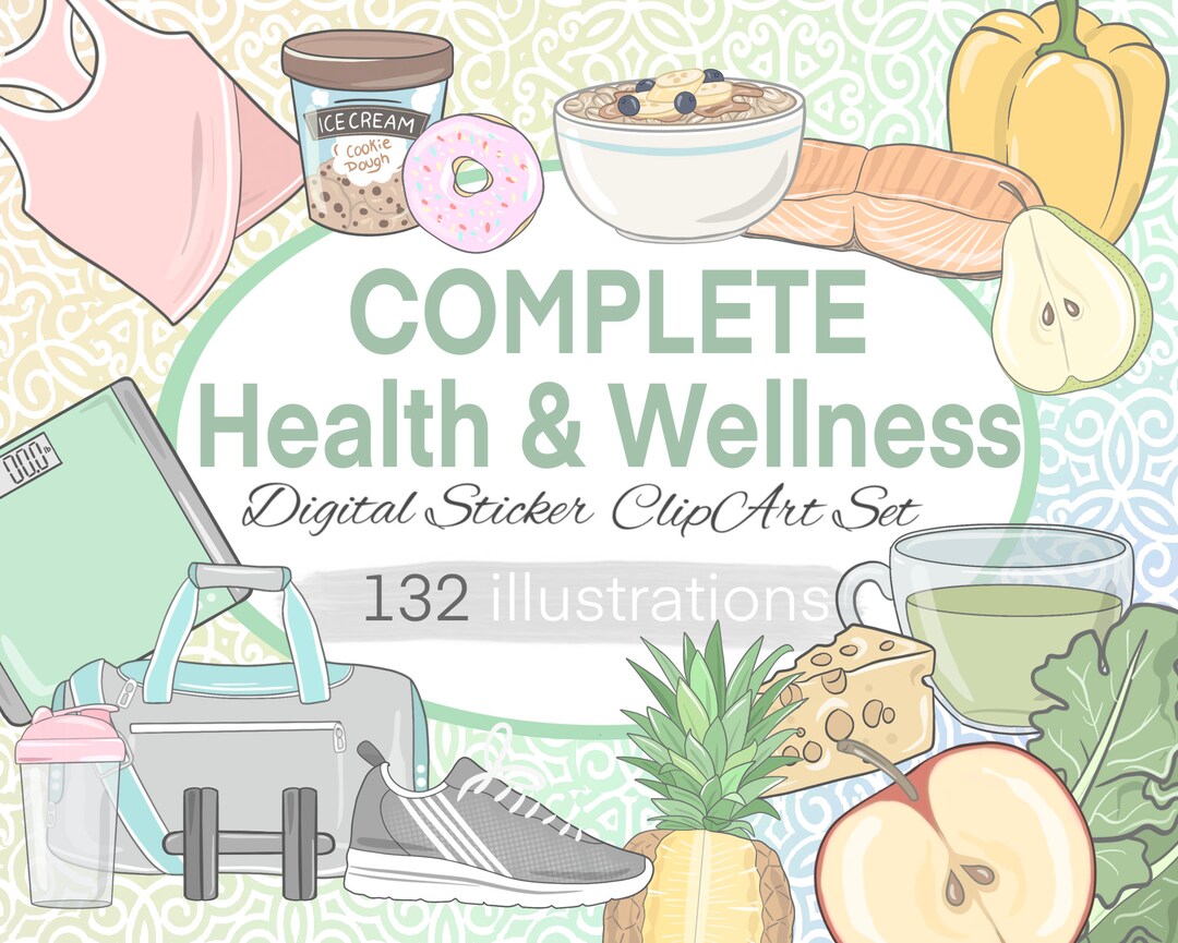 Fitness Clipart Bundle - Health Clipart - Fruits Vegetables Clipart ...