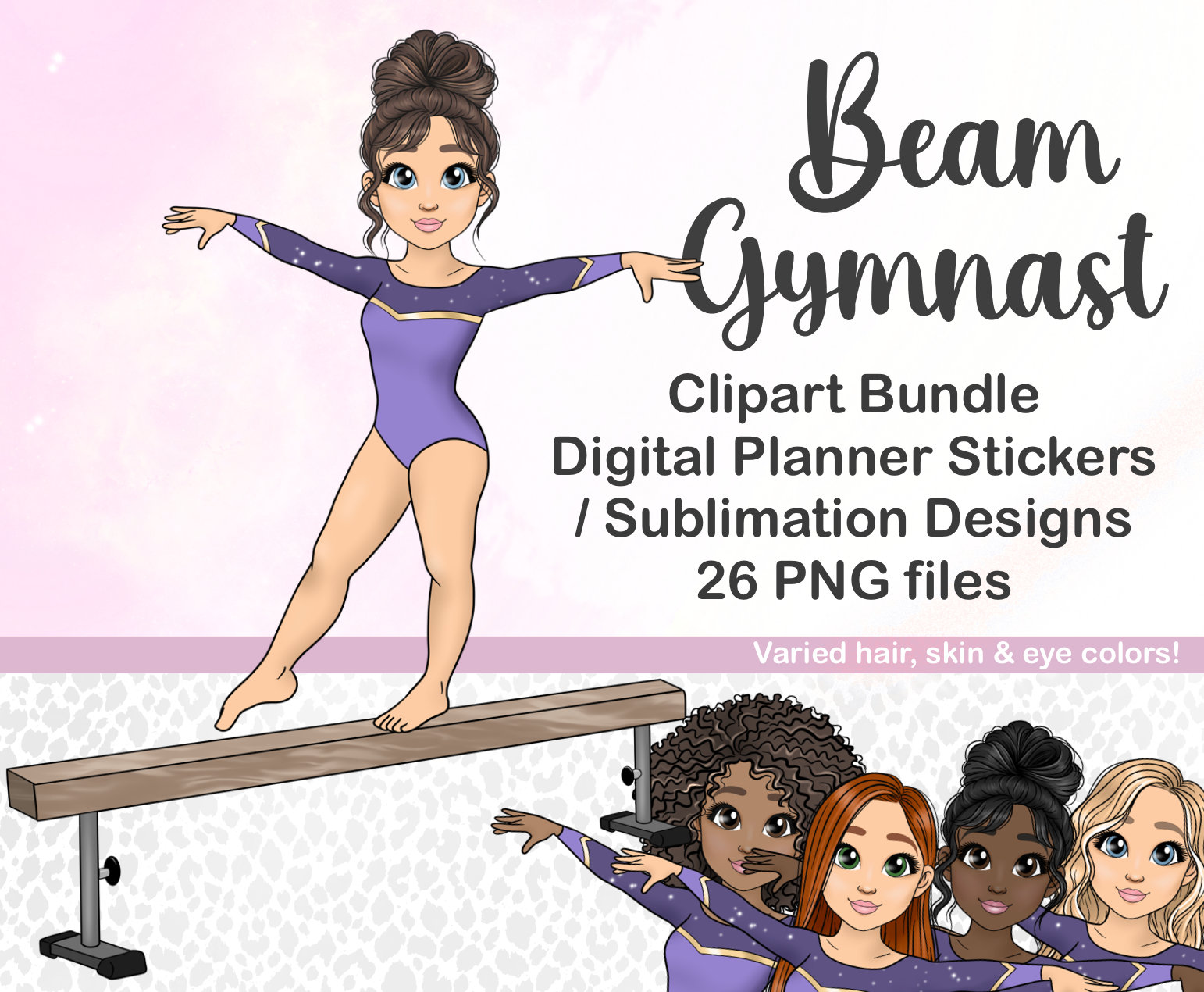 Balance Beam Gymnastics Clipart
