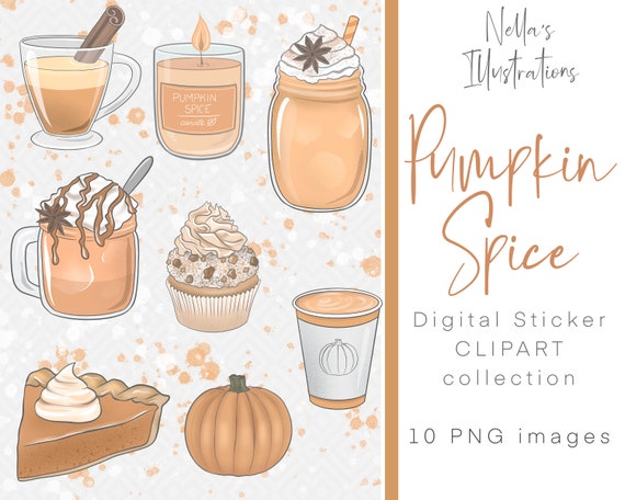Pumpkin Spice Clipart / Rustic Fall Clipart / Pumpkin PNG / - Etsy
