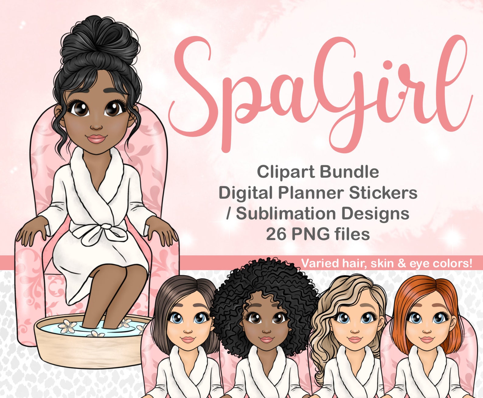 Spa Girls SVG Spa Girl Clipart Spa Girls Clipart Glam Girl - Etsy