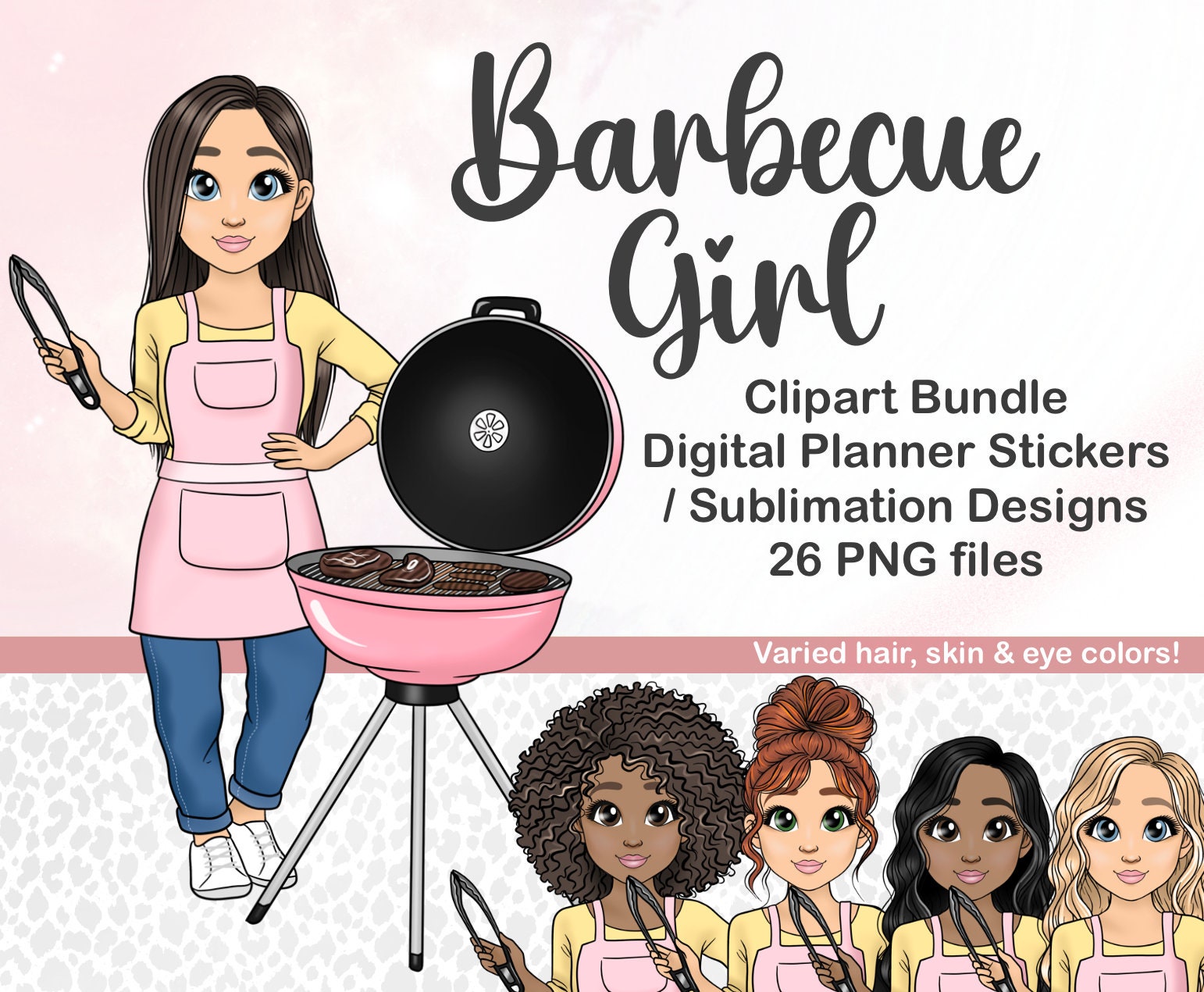 Backyard Bbq Party Clipart Girl
