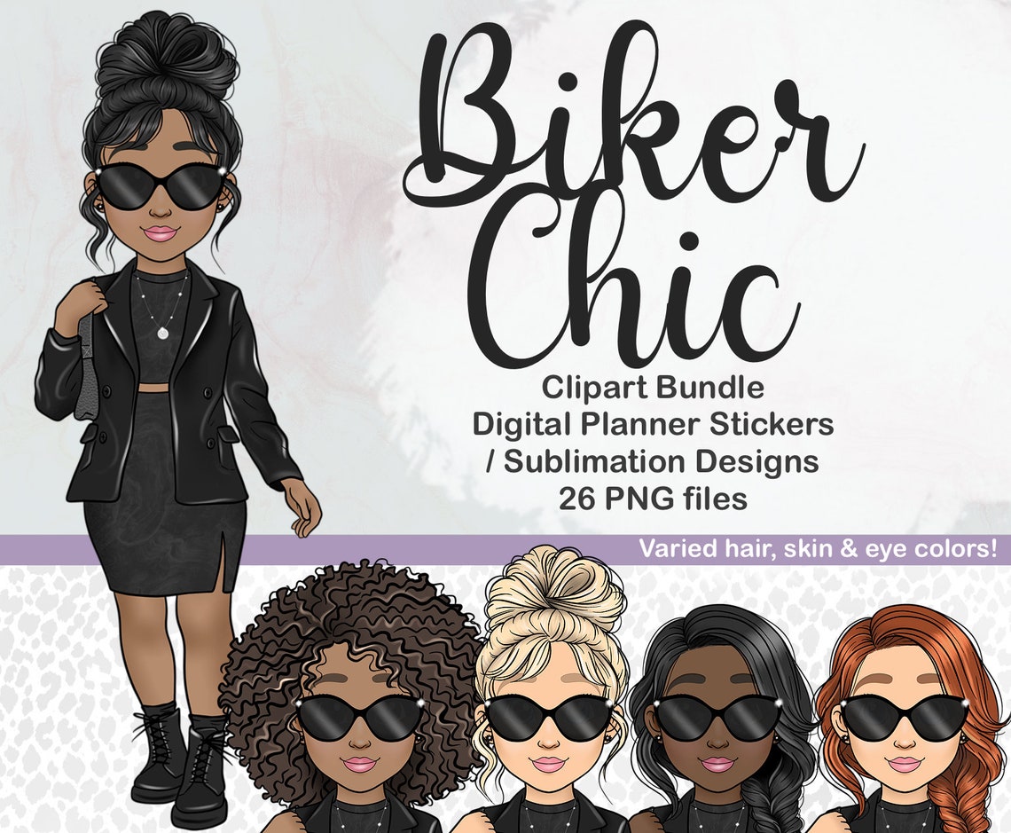 Leather Jacket Fashion Girl Clipart Glamorous Woman PNG - Etsy