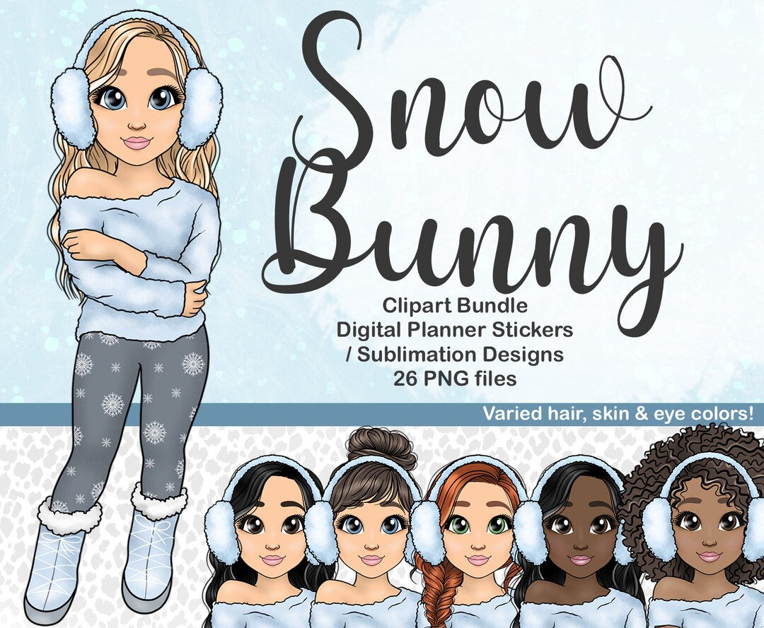Winter Fashion Girl With Earmuffs Clipart, Festive Snow Outfit Woman ...