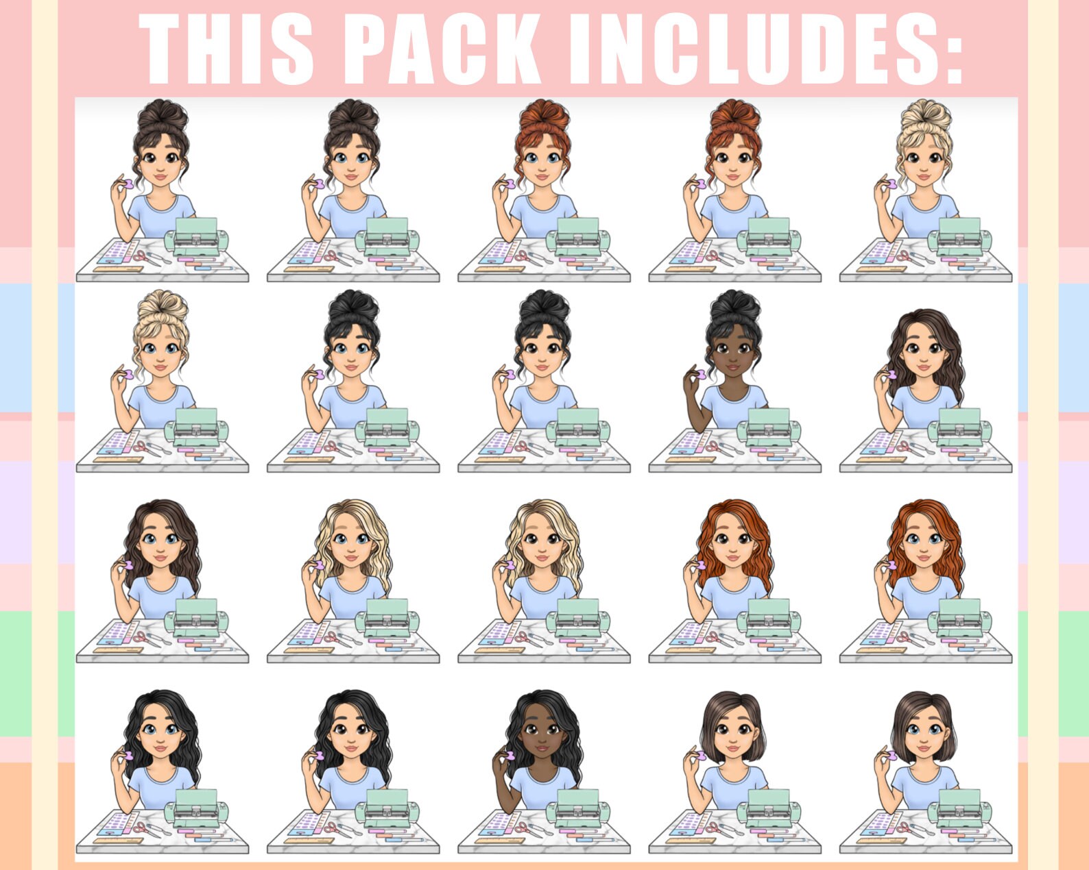 Cricut Creative Crafting Girl Clipart / Crafting Lady PNG / Cricut ...