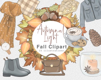 Hello Fall Clipart Vector Pack Autumn Clipart Fall Icons - Etsy
