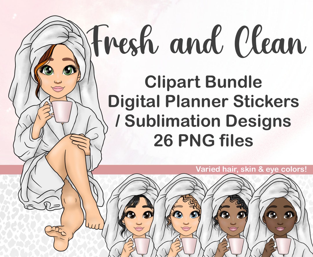 Cute Bathrobe Girl Clipart, Kawaii Relaxing Self Care Chibi PNG, Spa ...